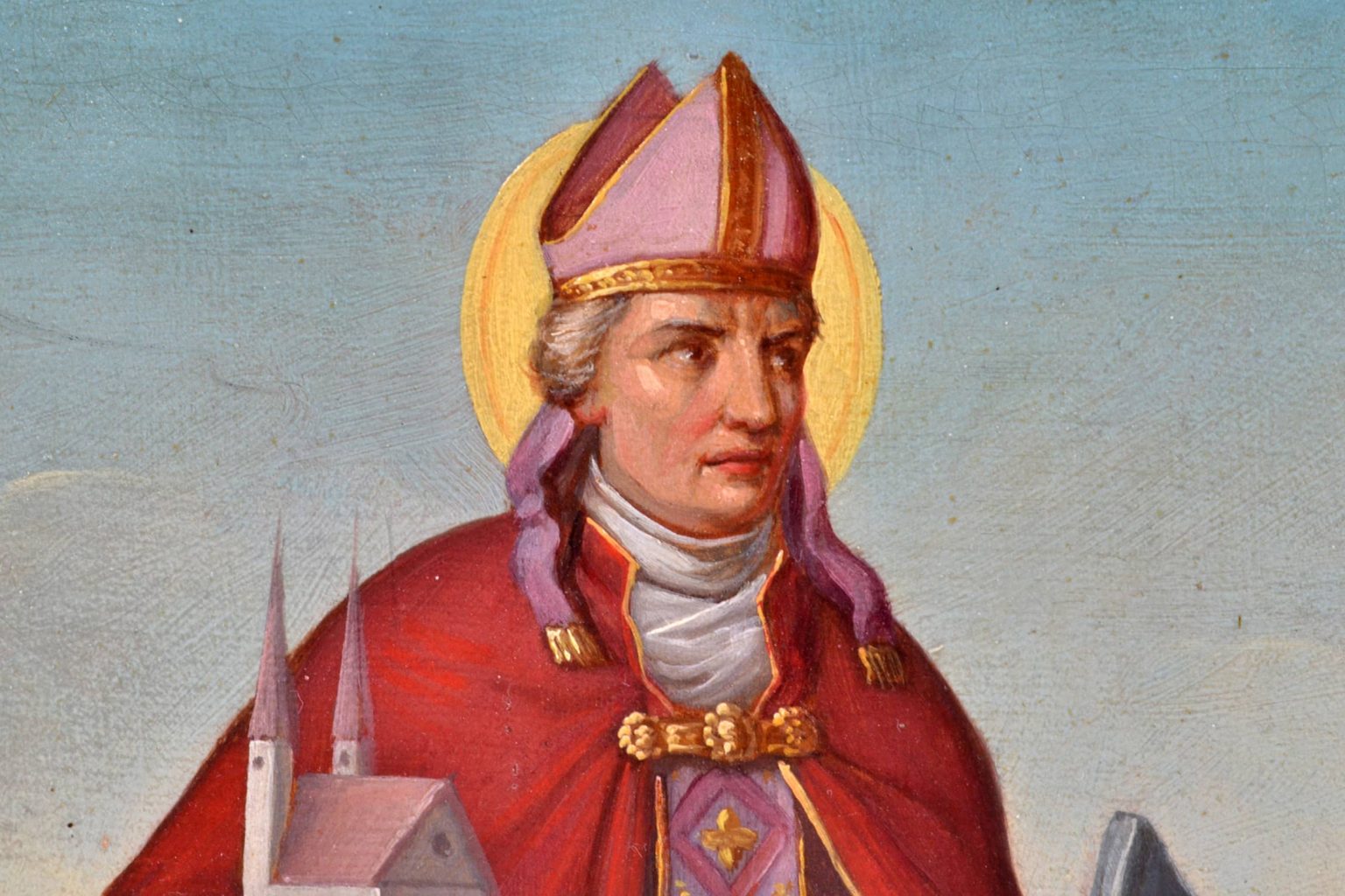 "St. Wolfgang" of Regensburg. Oil on Canvas. German school. 19th ...