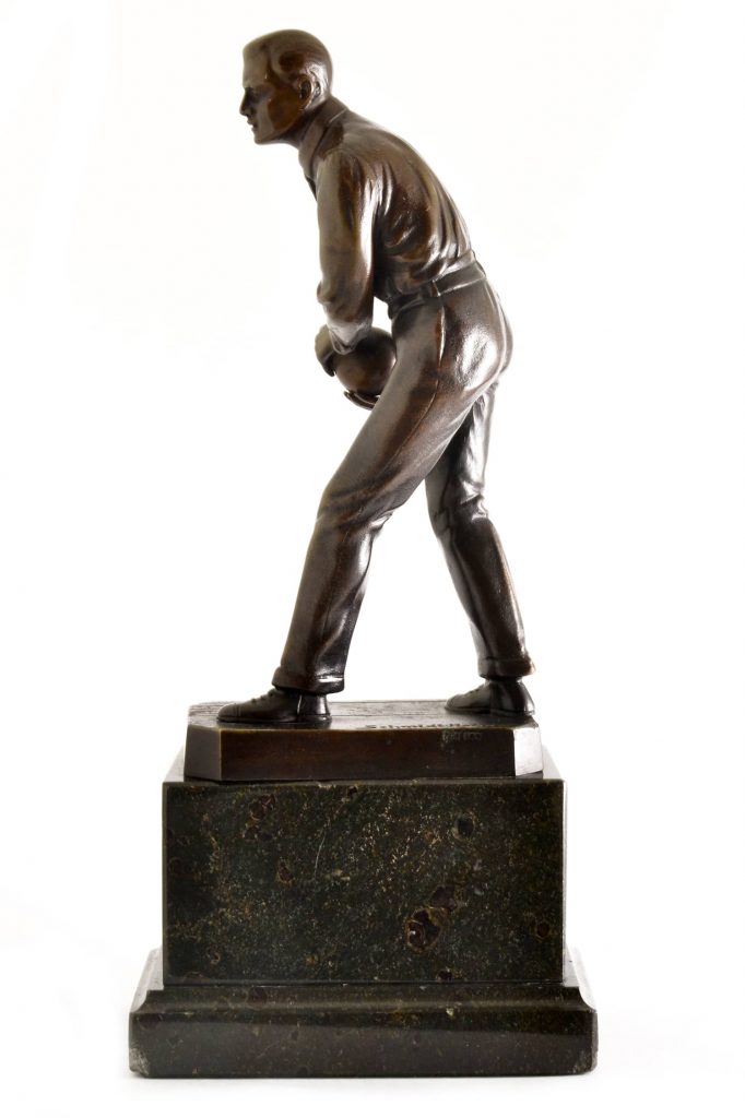 Schmidt Hofer (1873-1925) Berlin, Germany. Bronze figure of a Bowler ...
