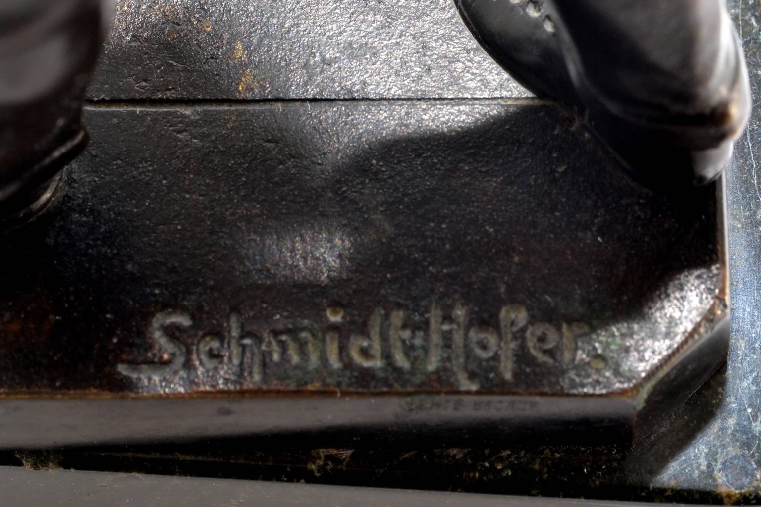 Schmidt Hofer (1873-1925) Berlin, Germany. Bronze figure of a Bowler ...